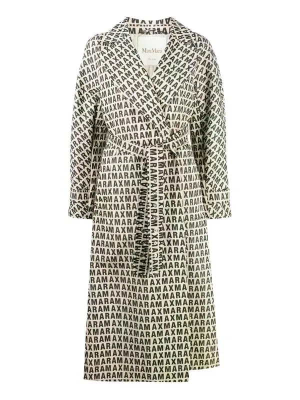 Max Mara Monogram Cotton-blend Coat - Neutrals