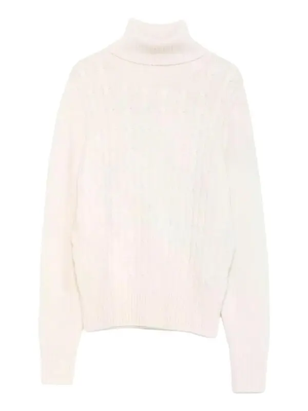 ALLUDE Cable-knit Turtleneck Sweater - Neutrals