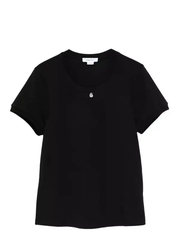 Alexander McQueen Logo Cotton T-shirt - Black
