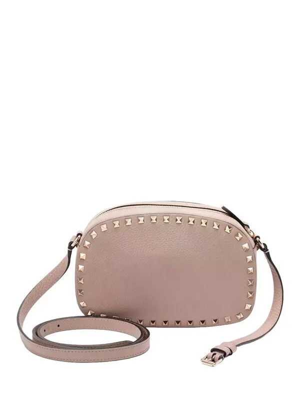 Valentino Garavani Rockstud Embellishment Leather Crossbody Bag - Pink