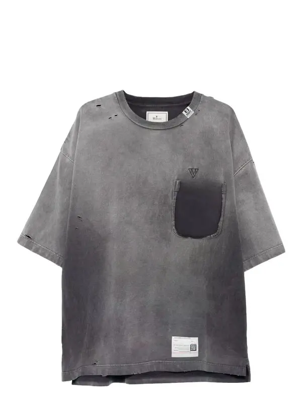 Mihara Yasuhiro Faded-effect Pocket T-shirt - Grey