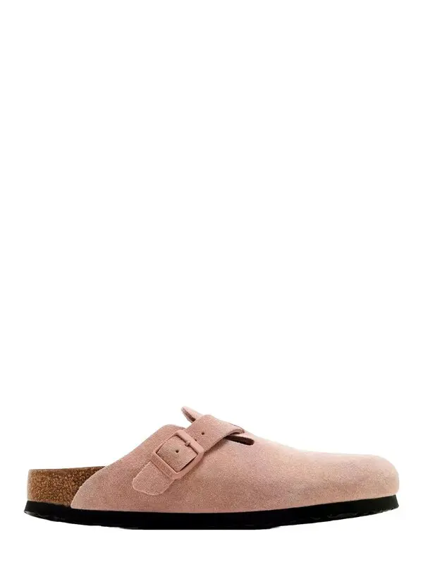 BIRKENSTOCK Boston Suede Buckle Clogs - Pink