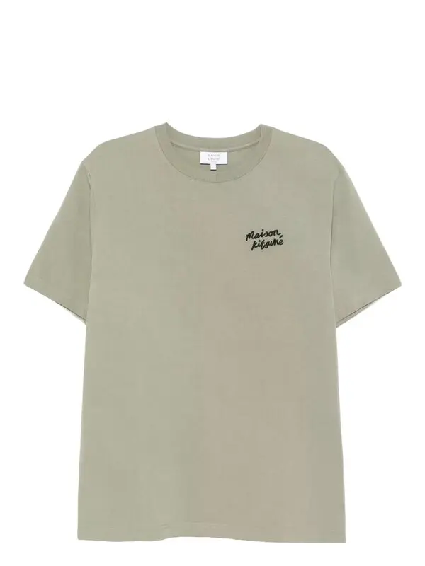 Maison Kitsuné Logo-embroidered Cotton T-shirt - Green