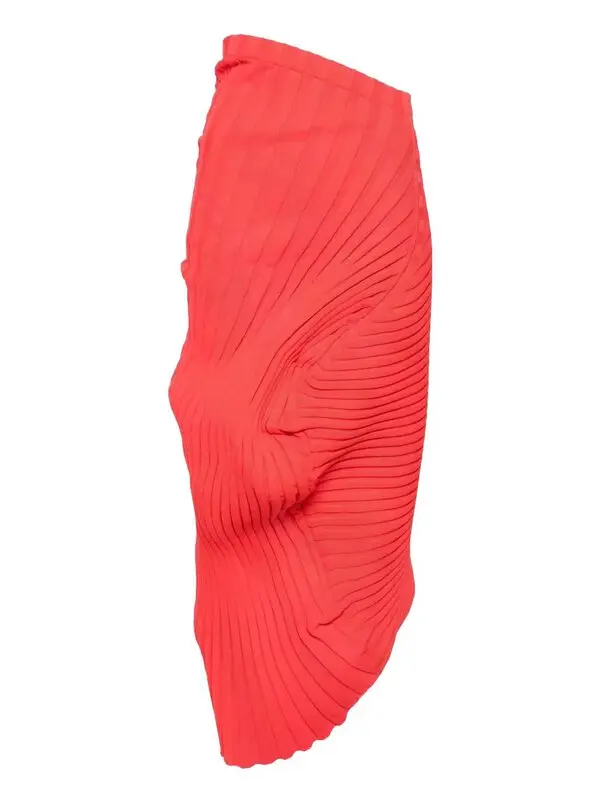 Issey Miyake Knit Pleated Maxi Skirt - Red