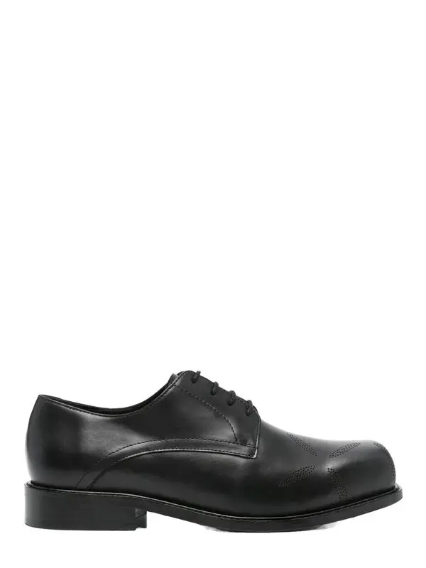 STEFAN COOKE Slashed Square Toe Derby Shoes - Black