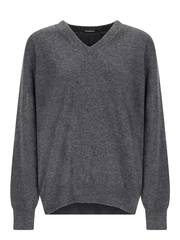 CANESSA V-neck Jumper - Grey