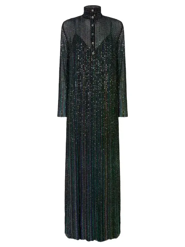 Missoni Sequin-embellished High-neck Maxi Dress - Blue