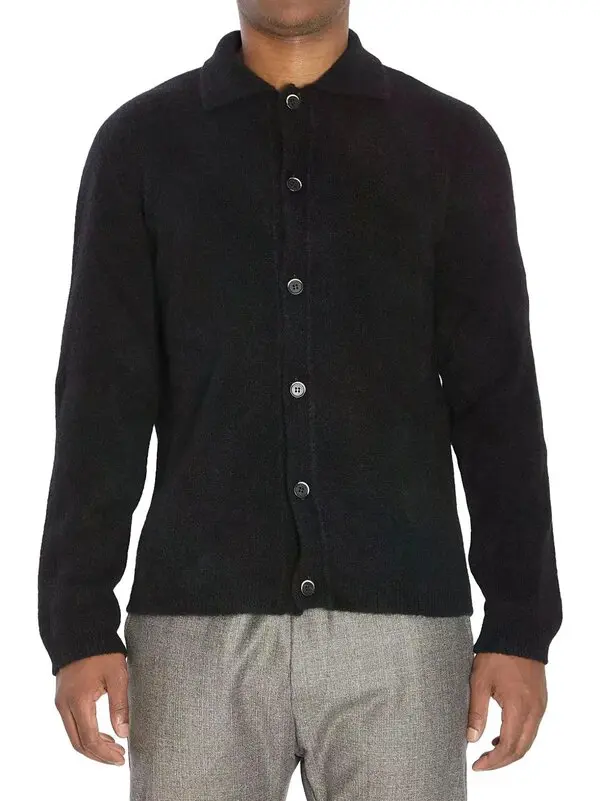 Barena Venezia Pointed-collar Knitted Cardigan - Black