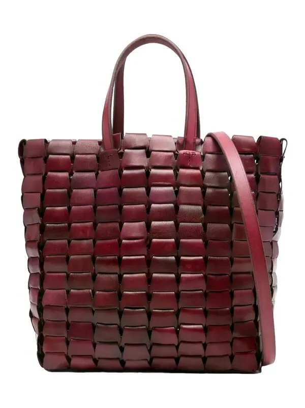 Dragon Diffusion Woven Leather Tote Bag - Red