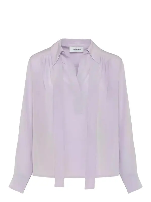 YVES SALOMON Tie-neck Blouse - Purple