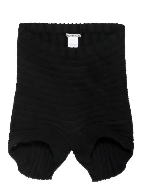 Issey Miyake Ribbed-knit Shorts - Black