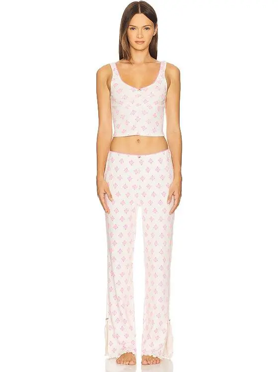 Free People Fresh In Love Lounge Set - Snow Combno