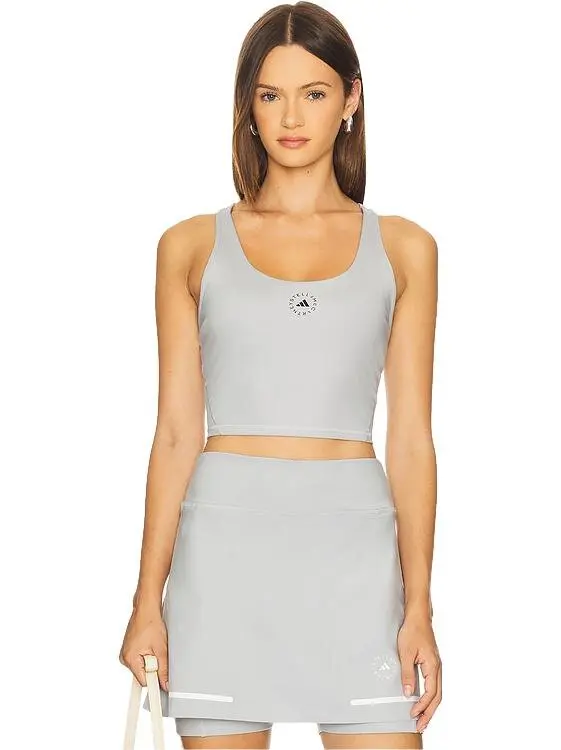 Adidas By Stella McCartney True Strength Yoga Crop Top - Clear Onix