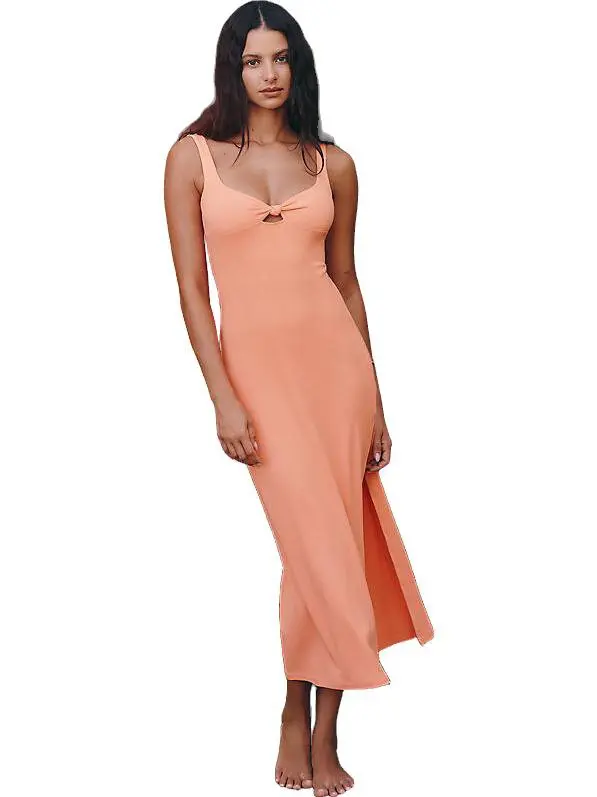 L*Space Alexis Cutout Rib Midi Dress - Peach