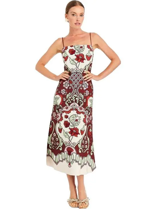 Mestiza New York Tropez Convertible Printed Midi Dress - Red