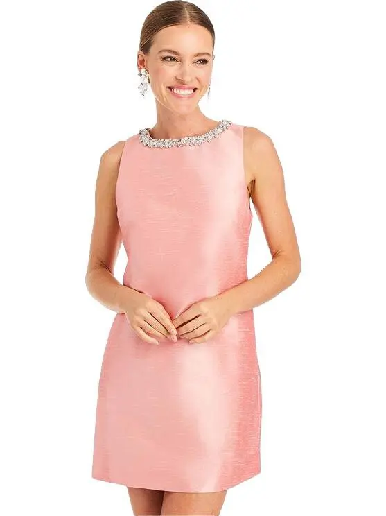 Mestiza New York Manhattan Embellished Shift Mini Dress - Pink
