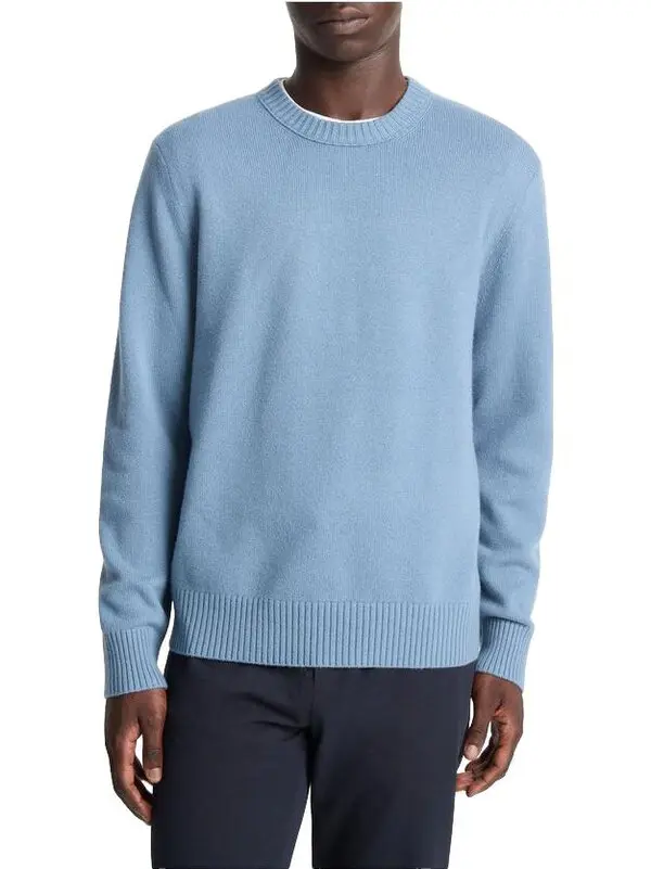 Vince Wool-cashmere Crew Neck Sweater - Blue