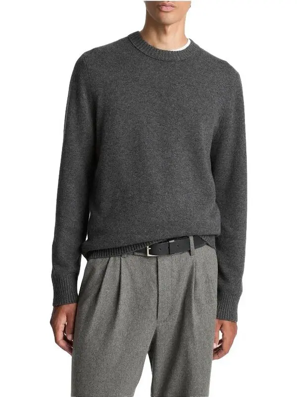 Vince Wool-cashmere Crew Neck Sweater - Charcoal