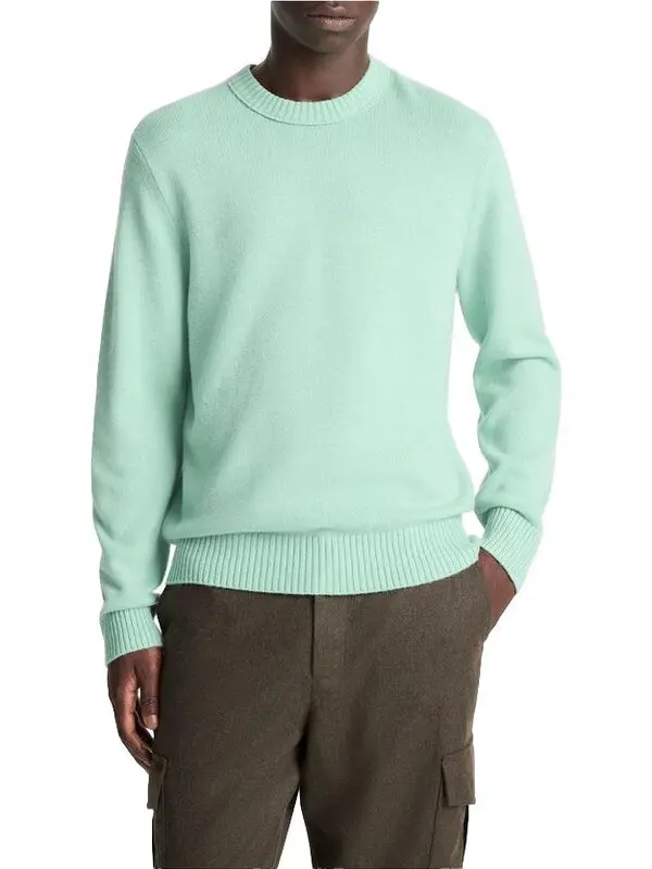 Vince Wool-cashmere Crew Neck Sweater - Natural