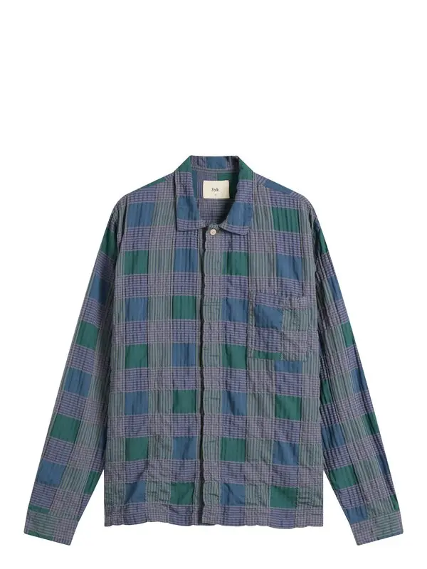 Folk Patch Shirt Presented By - Phthalo Green Check