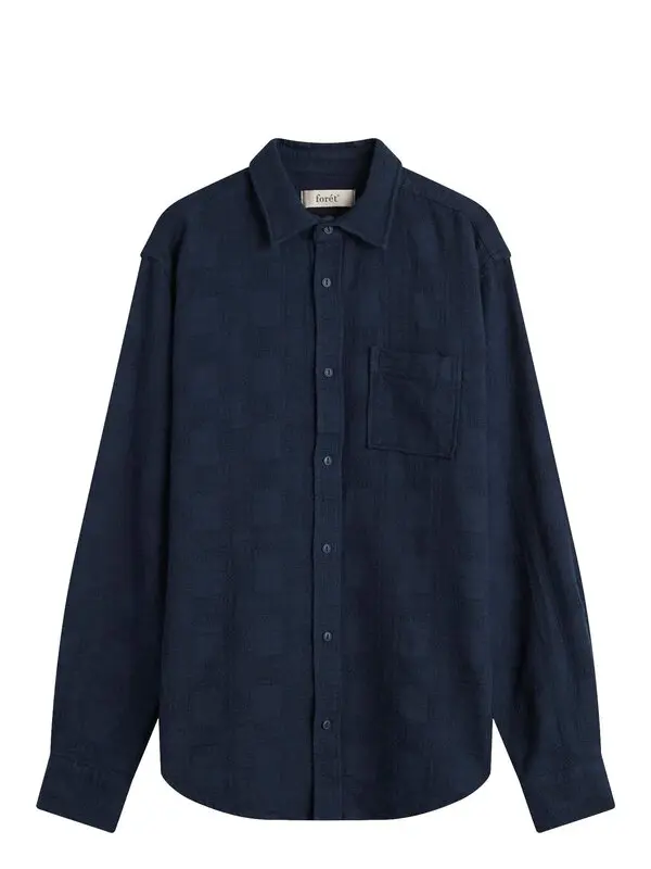 FORET River Jacquard Shirt - Navy