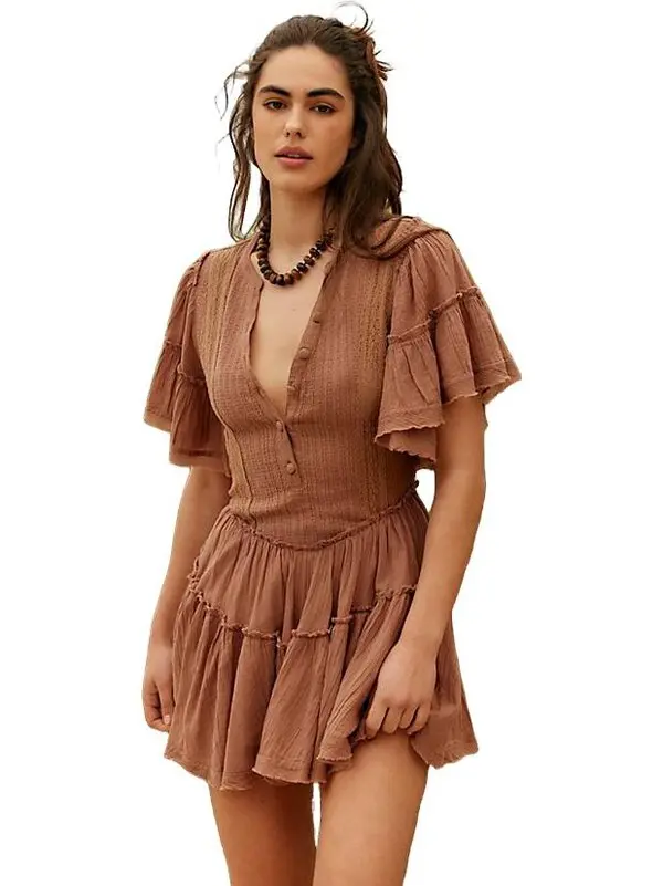 Free People Fia Mini Dress - Brownie