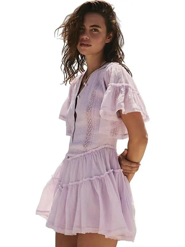 Free People Fia Mini Dress - Frost Lavender