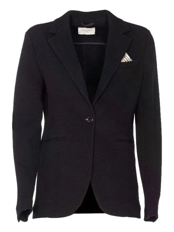 CIRCOLO 1901 Knitted Button-closure Blazer - Black