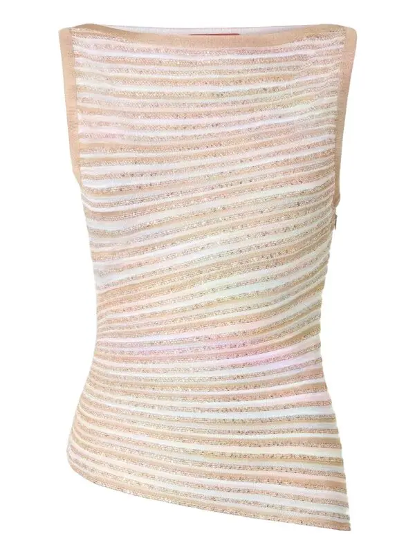 Missoni Stripe Embellished Sleeveless Top - White