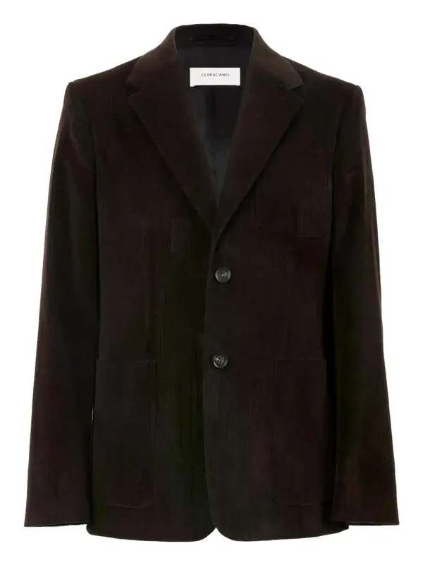 FERRAGAMO Corduroy Patch-pocket Blazer - Brown