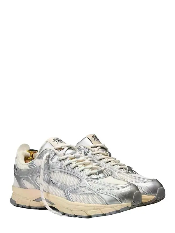 THE MERCER BRAND Metallic Leather Sneakers - White