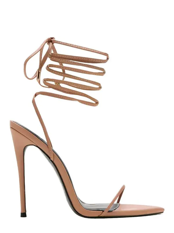 Femme La Lace-up Stiletto Heeled Sandals - Brown