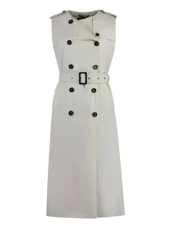 MOORER Aurelia Sleeveless Trench Coat - White