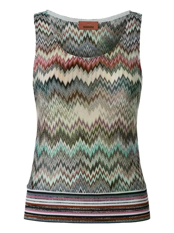 Missoni Zigzag-pattern Sleeveless Top - Grey