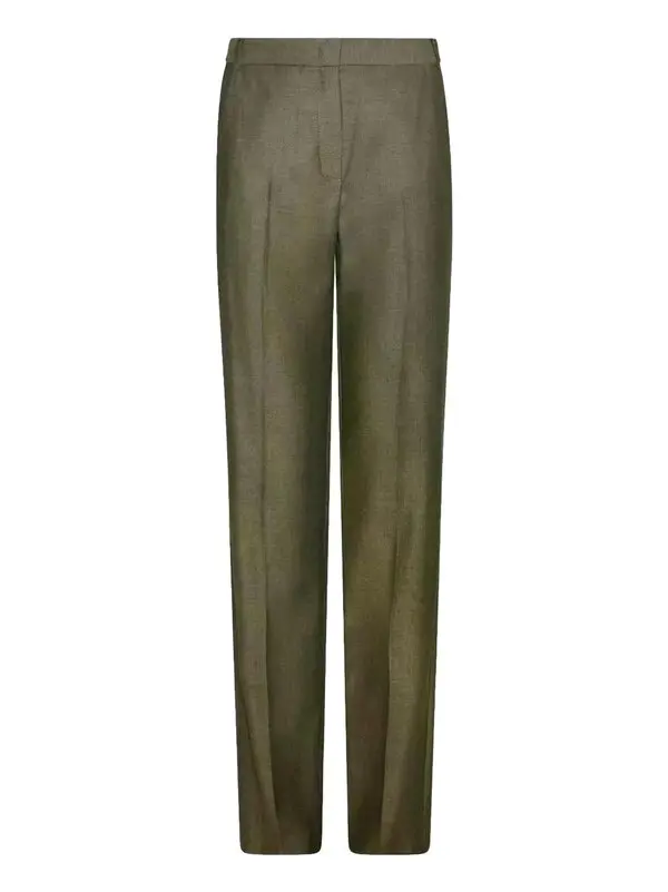Marella Edison Herringbone-look Trousers - Green