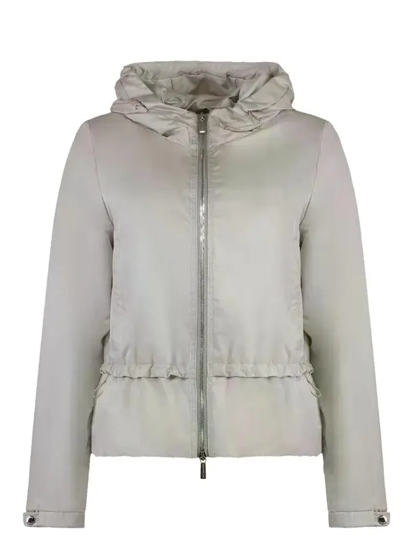 MOORER Hooded Drawstring-waist Jacket - Grey