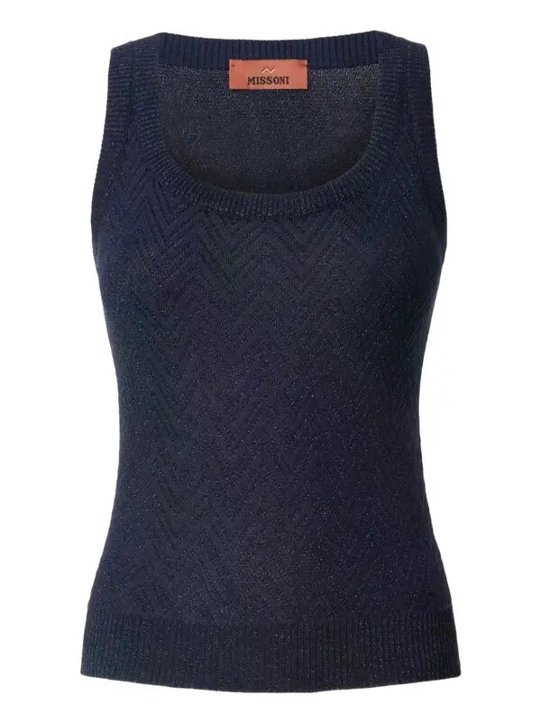 Missoni Chevron-pattern Sleeveless Top - Blue