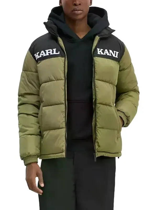KARL KANI Colour-block Puffer Jacket - Green