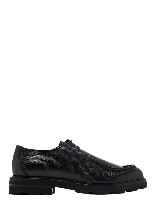 Brioni Textured Leather Derby Shoes - Black
