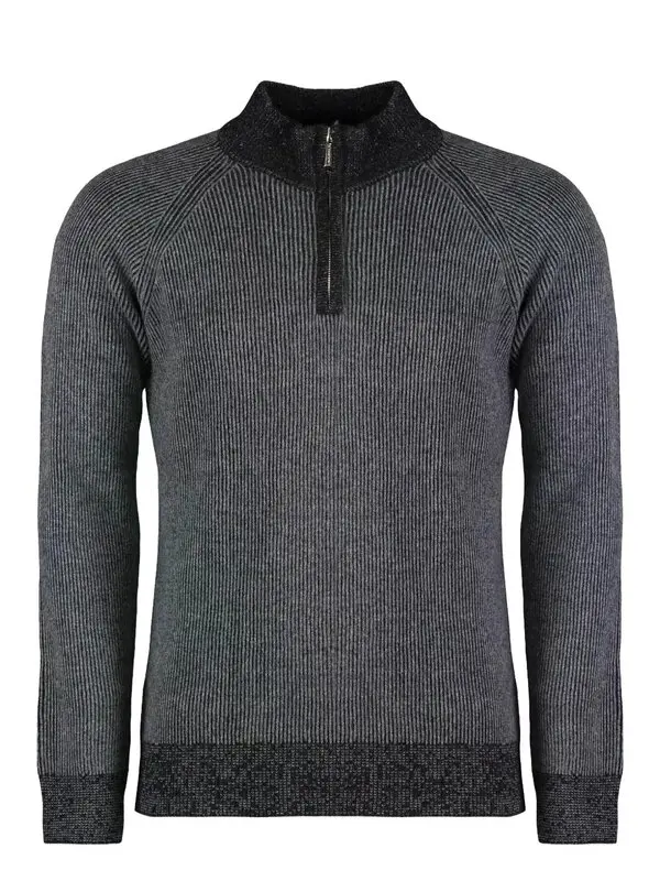 MOORER Rib-knit Sweater - Grey