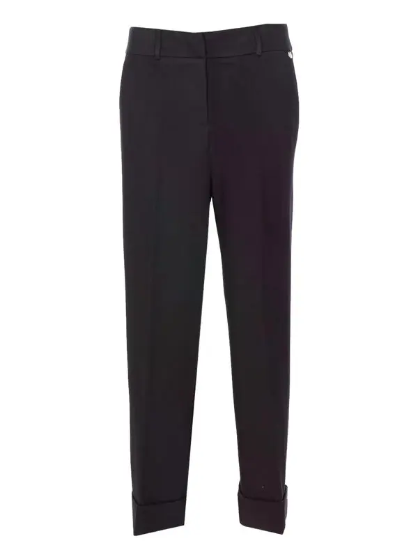 Liu Jo Tailored Trousers With Cuffed Hems - Black