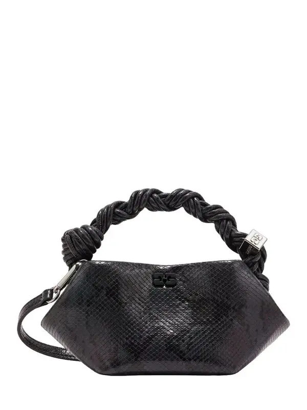 GANNI Mini Twisted-handle Tote - Black