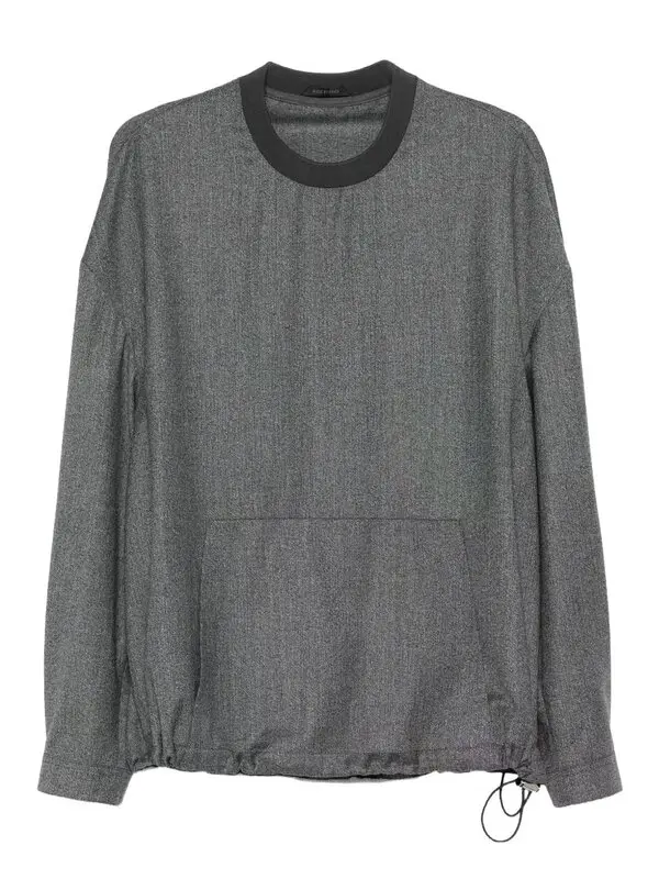 Giorgio Armani Wool Sweatshirt With Drawstring Pocket - Grey
