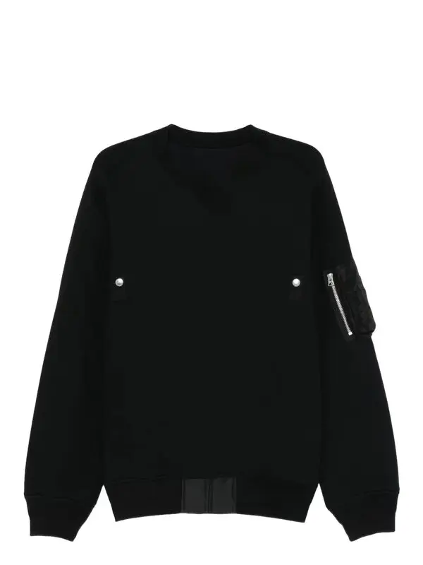 Sacai Button-fastening Zip-pocket Sweater - Black