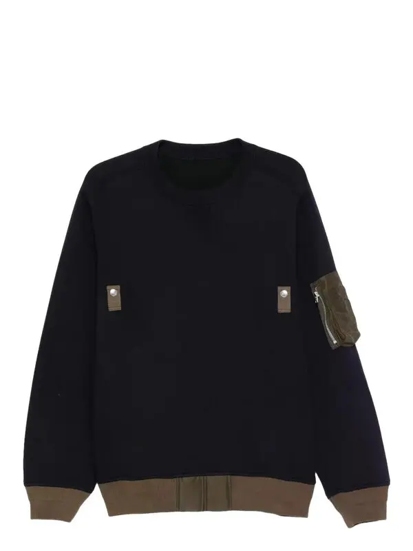Sacai Panelled Zip-fastening Sweater - Blue