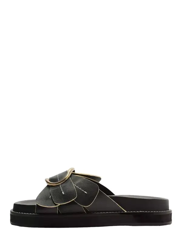 Farm Rio Daisy Flatform Sandals - Black