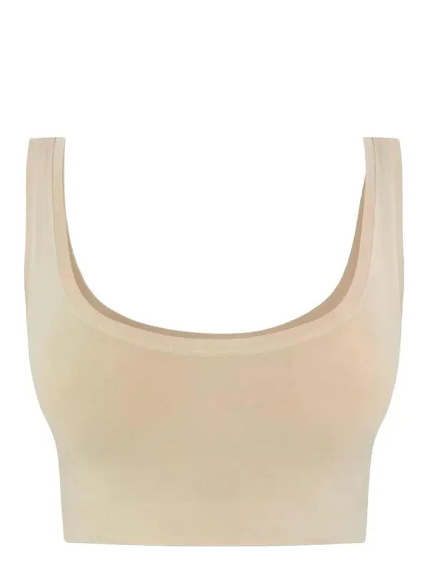 Hanro Seamless Scoop-neck Crop Top - Neutrals