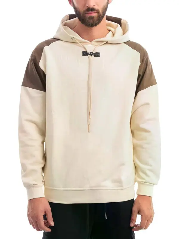 YES LONDON Paneled Hooded Hoodie - Neutrals
