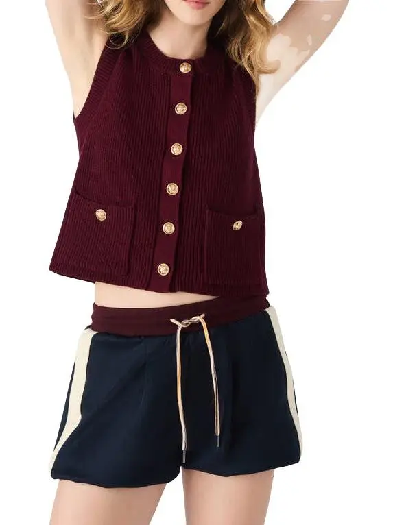 Steve Madden Aliya Sweater Vest - Wine