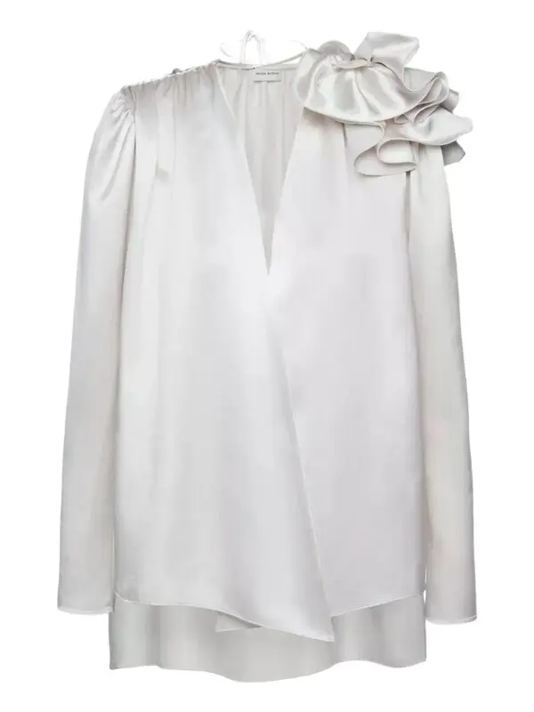 Magda Butrym Ruffled-shoulder Blouse - White